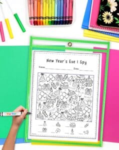 Free Printable New Year's I Spy Worksheet - The Artisan Life