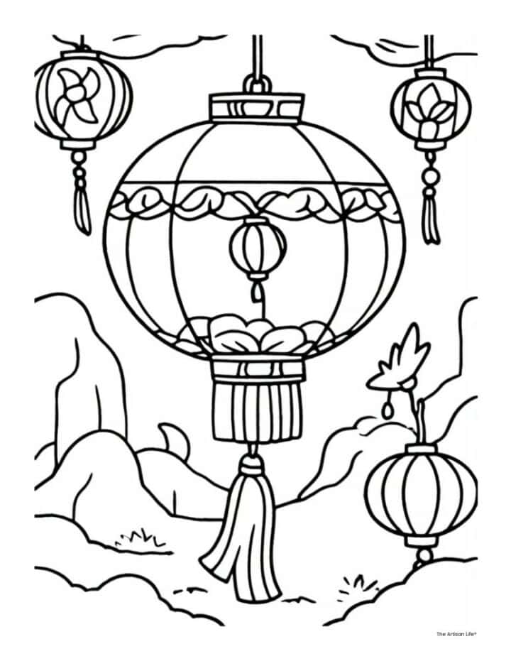 Free Printable Lunar New Year Coloring Pages - The Artisan Life