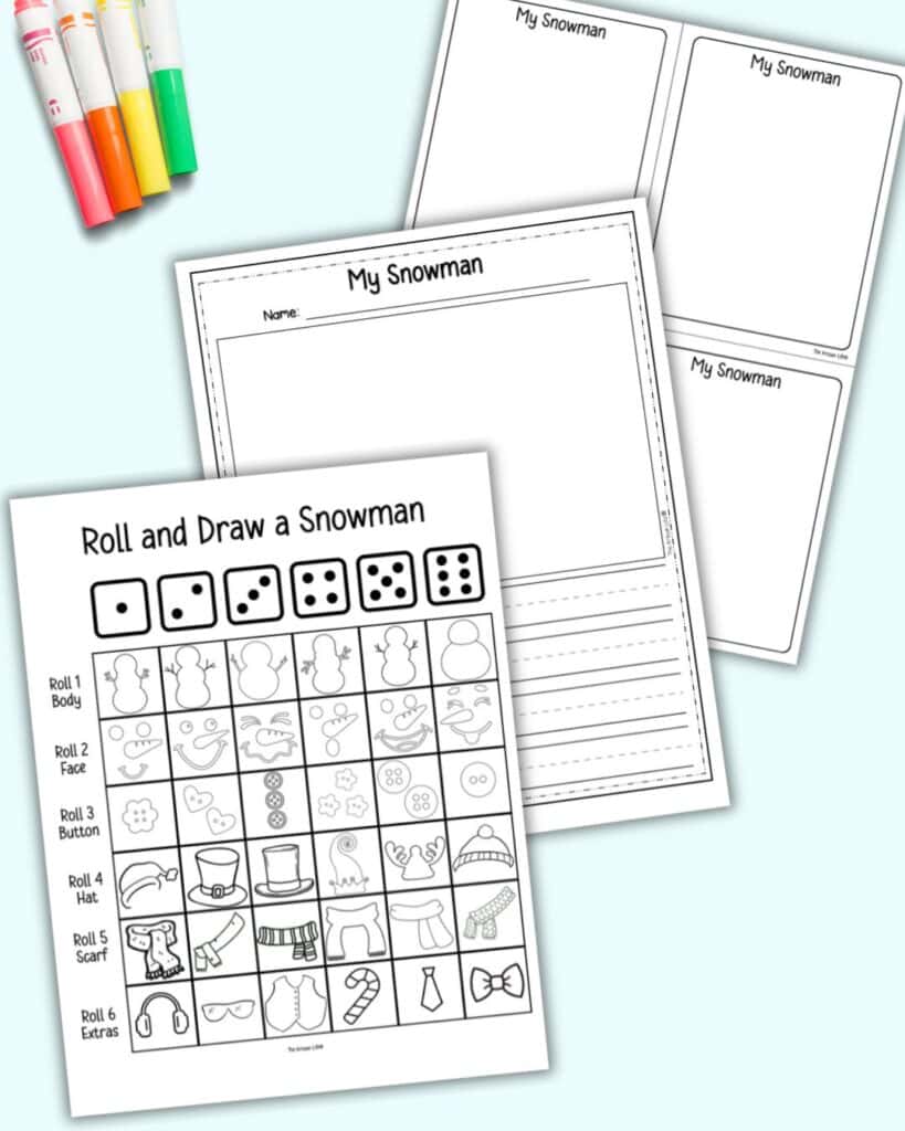 Roll a Snowman Free Printable - The Artisan Life