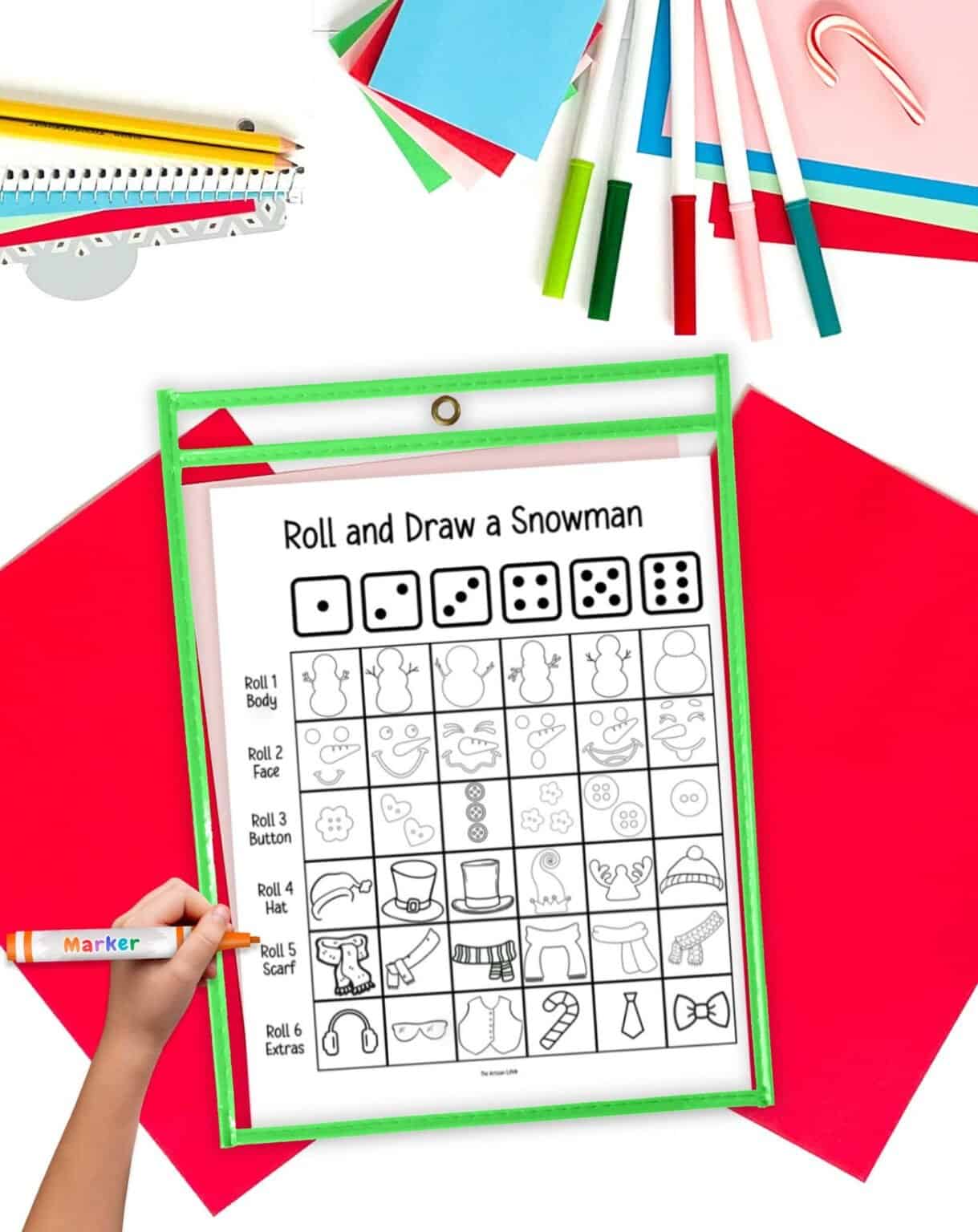 Roll a Snowman Free Printable - The Artisan Life