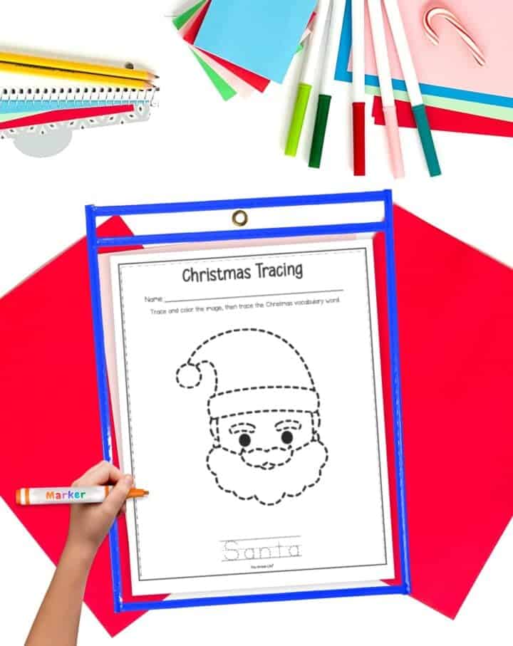 Free Printable Christmas Tracing Worksheets - The Artisan Life