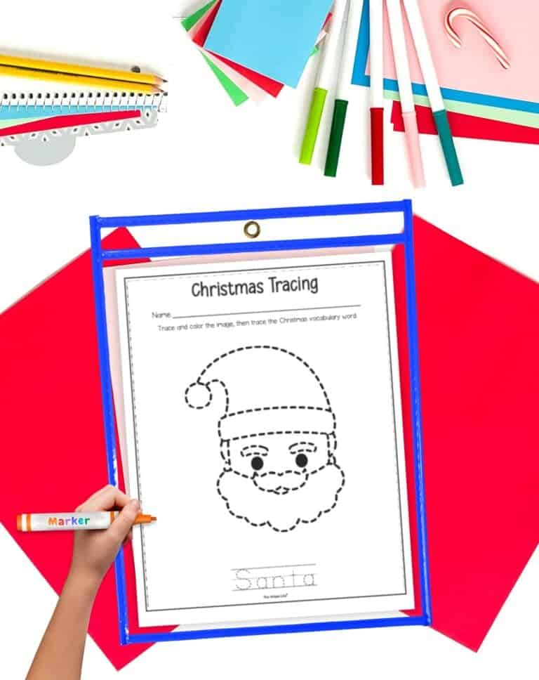 Free Printable Christmas Tracing Worksheets - The Artisan Life