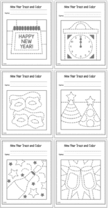 Free Printable New Year Tracing Worksheets - The Artisan Life