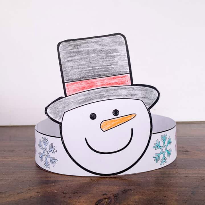 Free Printable Snowman Crown Craft for Kids - The Artisan Life