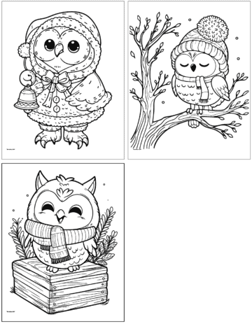 13+ Free Printable Christmas Owl Coloring Pages for Kids - The Artisan Life