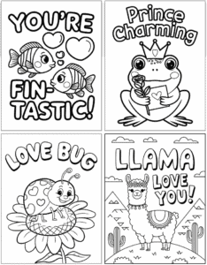 Free Printable Cute Valentine's Day Animals Coloring Pages for Kids ...