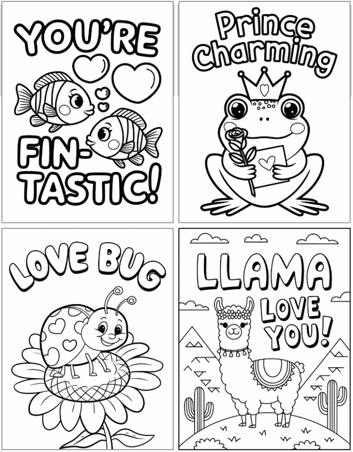 Free Printable Cute Valentine's Day Animals Coloring Pages for Kids ...