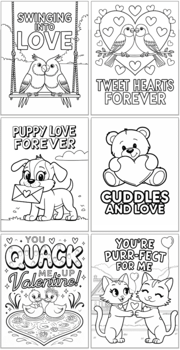 Free Printable Cute Valentine's Day Animals Coloring Pages for Kids ...