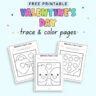 Free Printable Valentine's Day Trace & Color Worksheets - The Artisan Life