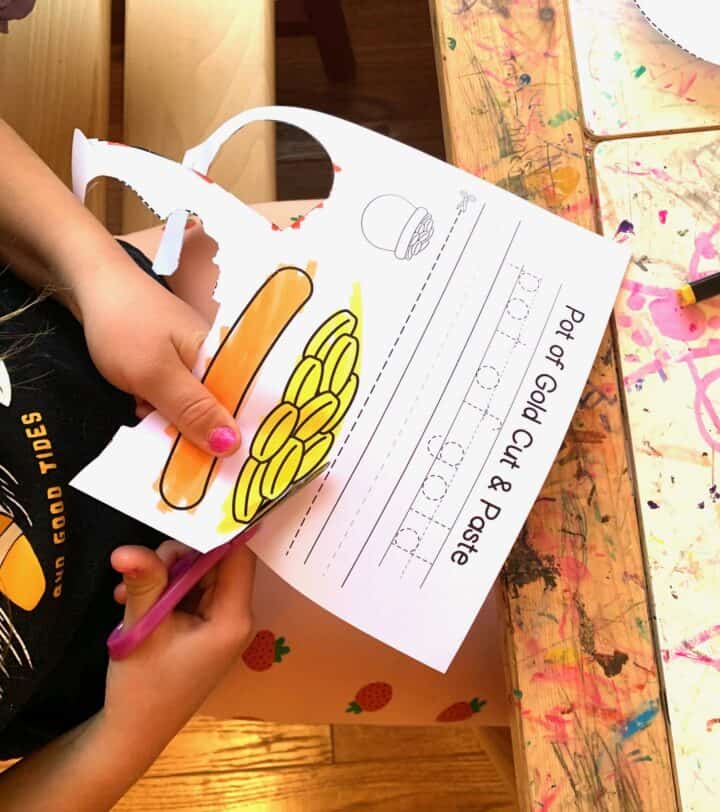 Free Printable Pot of Gold Cut and Paste Craft - The Artisan Life