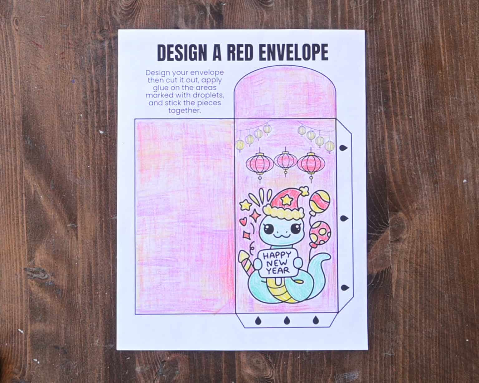 Free Printable Red Envelope Craft - The Artisan Life
