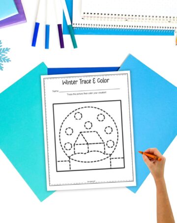 Free Printable Winter Trace & Color Worksheets - The Artisan Life