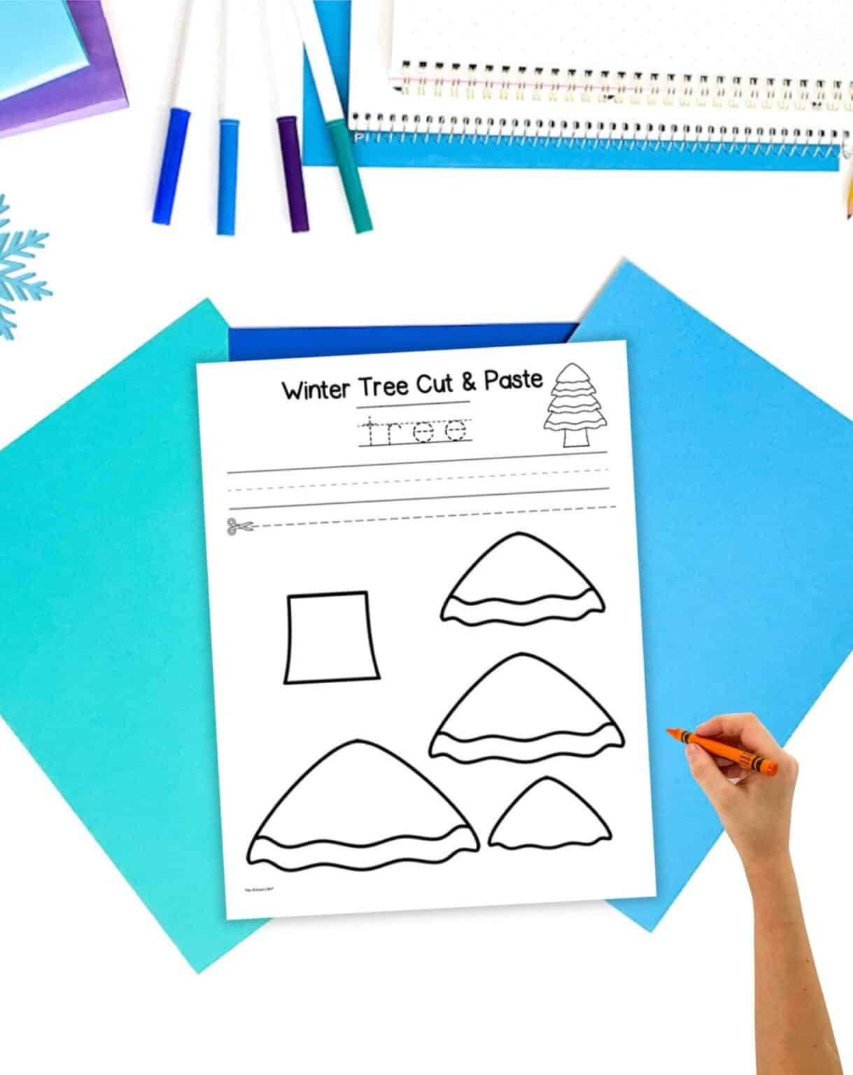 Free Printable Winter Tree Craft for Kids - The Artisan Life