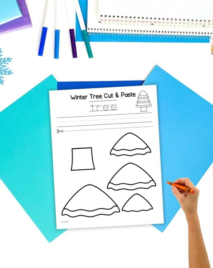 Free Printable Winter Tree Craft for Kids - The Artisan Life