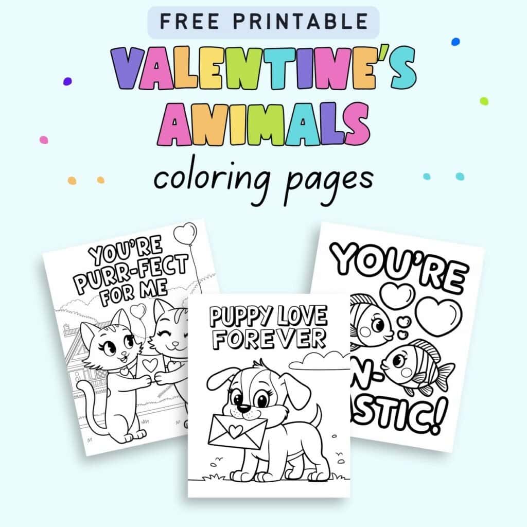 Free Printable Cute Valentine's Day Animals Coloring Pages for Kids ...