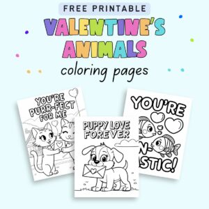Free Printable Cute Valentine's Day Animals Coloring Pages for Kids ...