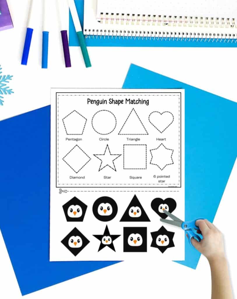 Penguin 2D Shapes Matching Activity - The Artisan Life