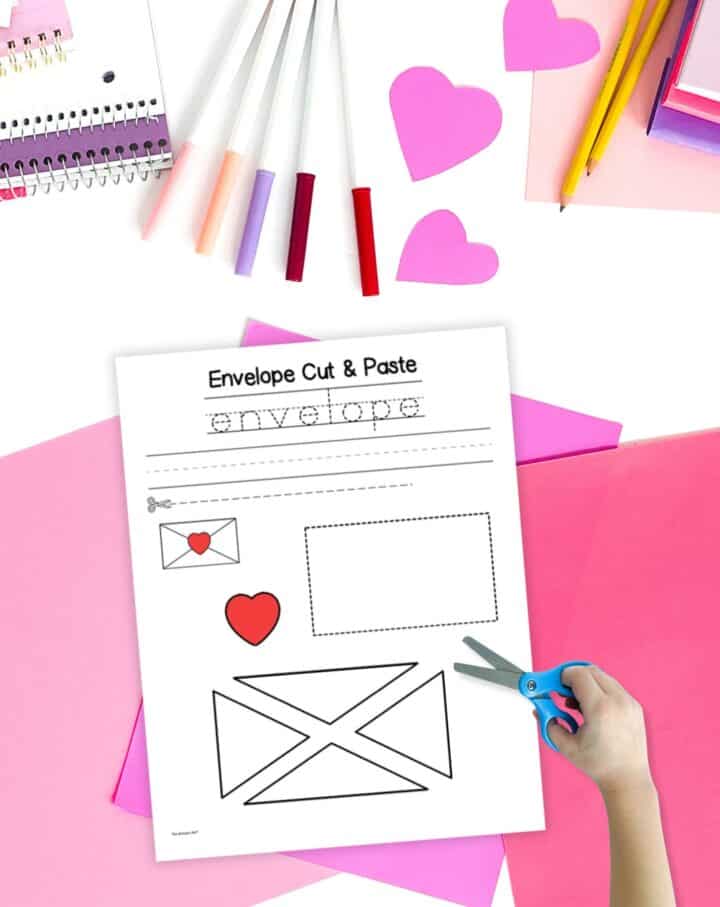 Free Printable Valentine Cut and Paste Craft - The Artisan Life
