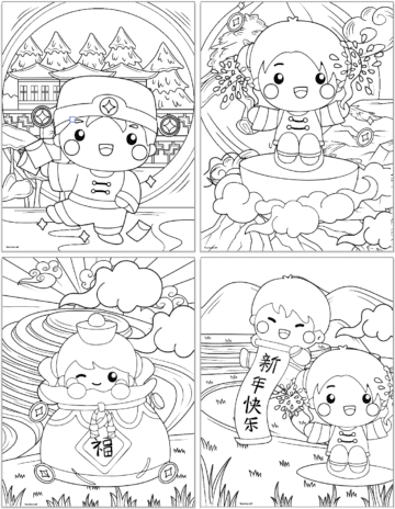 Free Printable Chinese New Year Coloring Pages for Kids - The Artisan Life