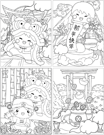 Free Printable Chinese New Year Coloring Pages for Kids - The Artisan Life