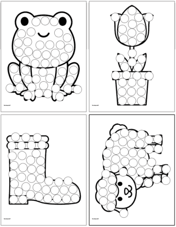 Free Printable Spring Dot Painting Pages - The Artisan Life