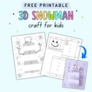 Free Printable 3D Snowman Craft for Kids - The Artisan Life