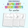 Free Printable Alphabet Worksheets for Winter - The Artisan Life