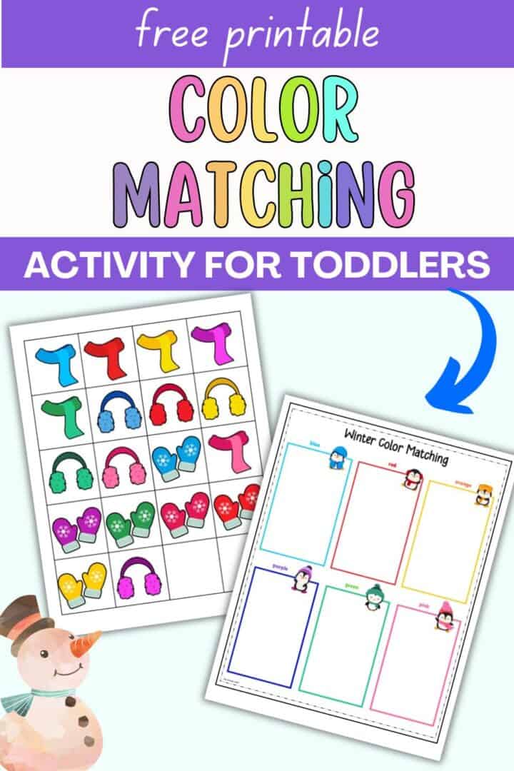 Free Printable Winter Color Matching Activity - The Artisan Life