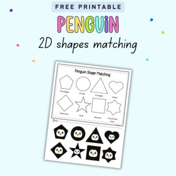 Penguin 2D Shapes Matching Activity - The Artisan Life