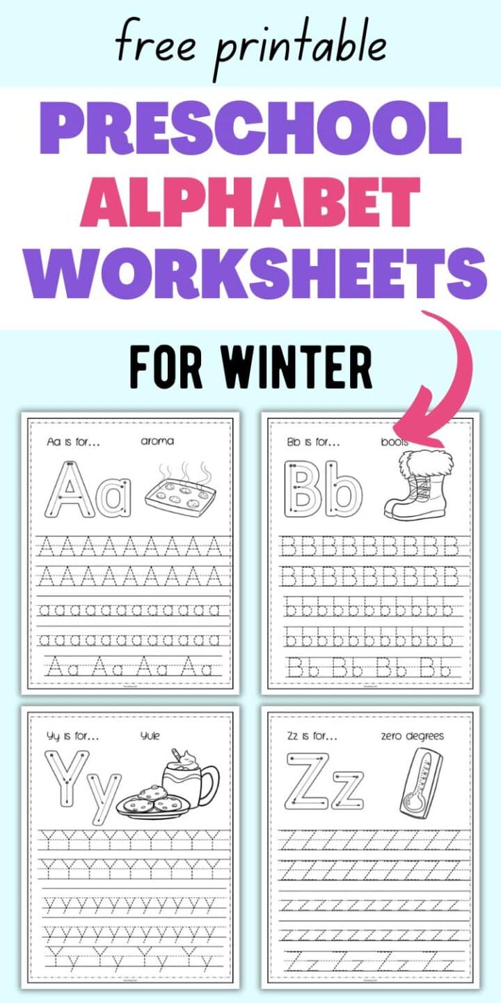 Free Printable Alphabet Worksheets for Winter - The Artisan Life
