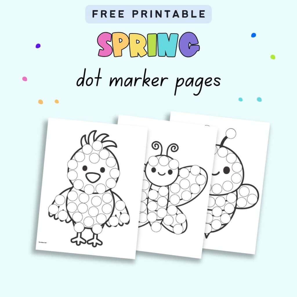 Free Printable Spring Dot Painting Pages - The Artisan Life
