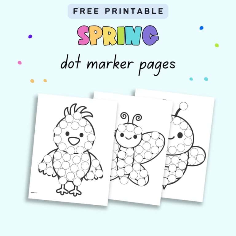 Free Printable Spring Dot Painting Pages - The Artisan Life