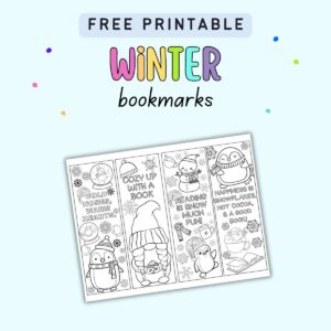 Free Printable Bookmarks for Winter - The Artisan Life