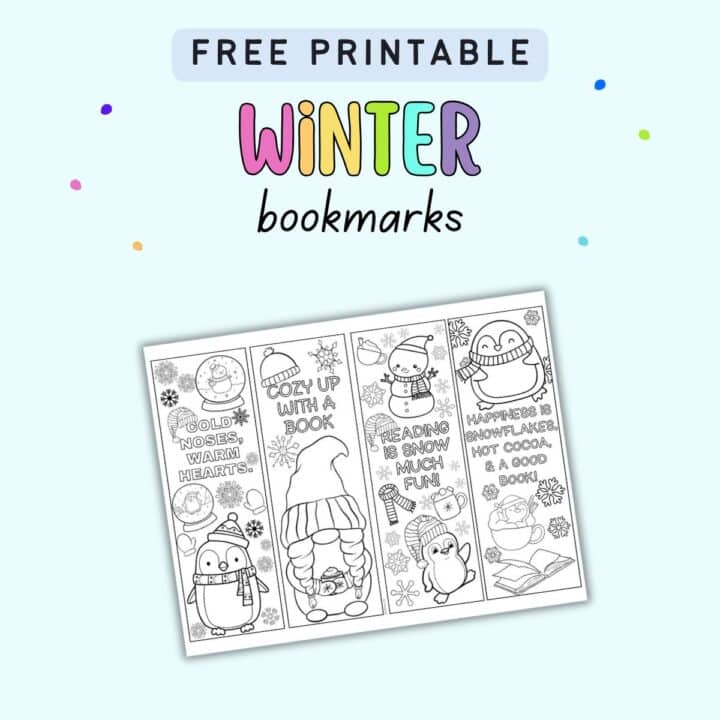 Free Printable Bookmarks for Winter - The Artisan Life