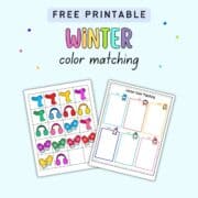 Free Printable Winter Color Matching Activity - The Artisan Life