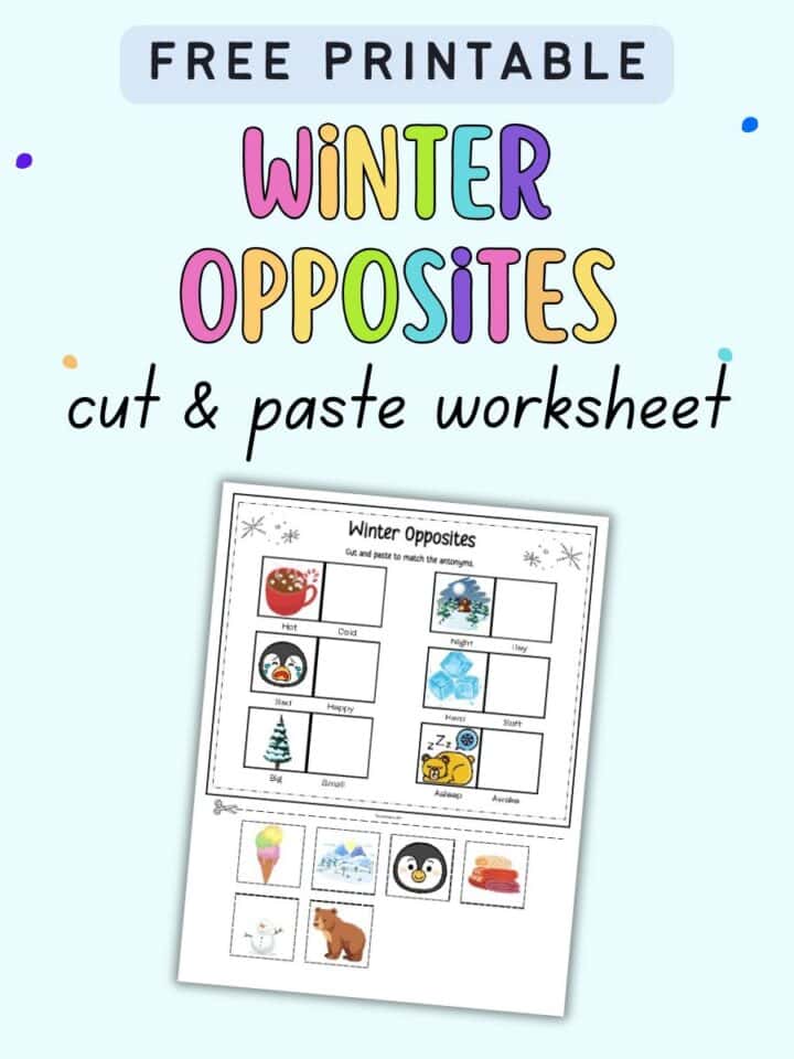 Free Printable Winter Hat Cut and Paste Craft - The Artisan Life
