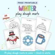 Free Printable Winter Play Dough Mats - The Artisan Life