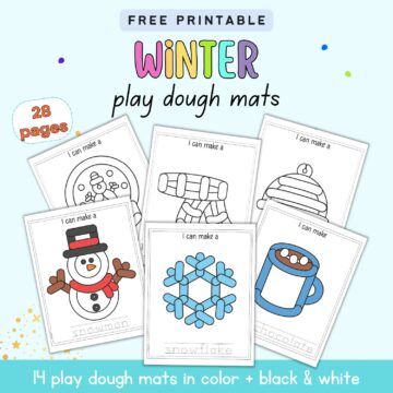 Free Printable Winter Play Dough Mats - The Artisan Life