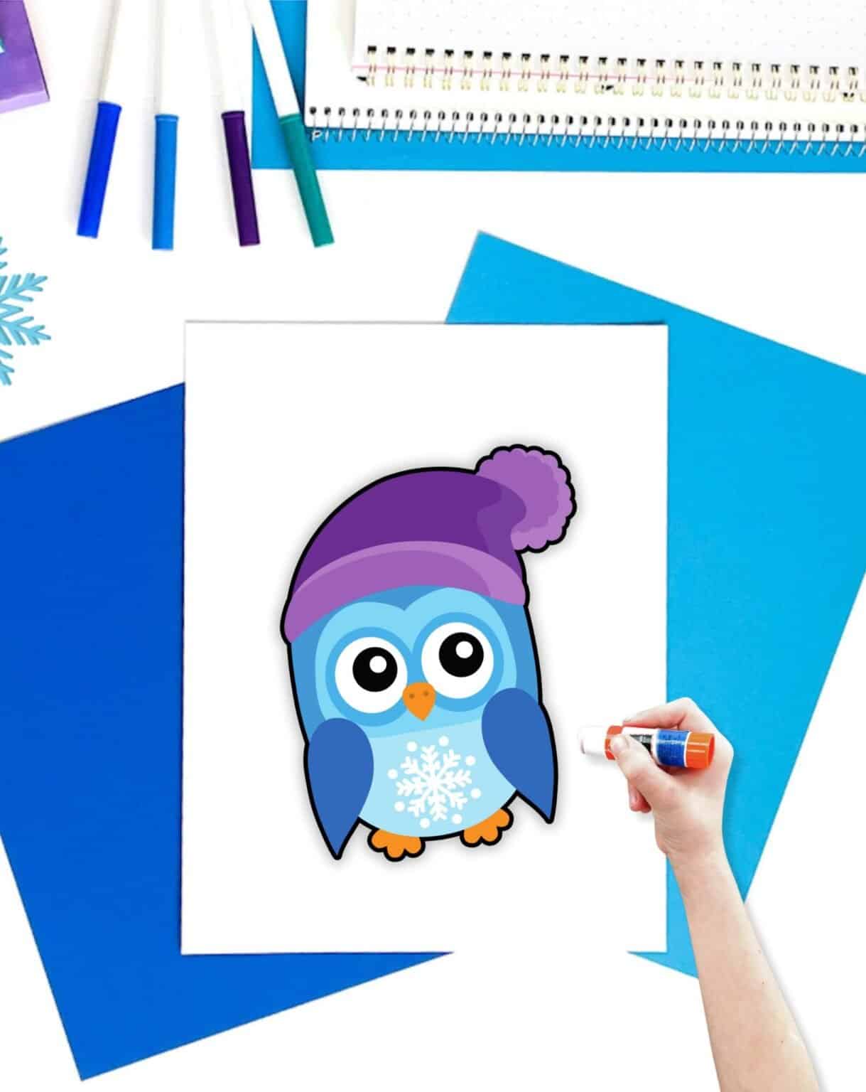 Free Printable Winter Owl and Paste Craft - The Artisan Life