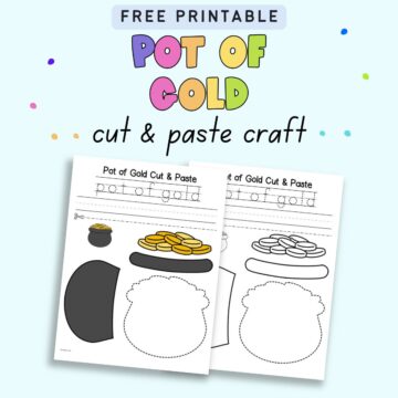 Free Printable Pot of Gold Cut and Paste Craft - The Artisan Life