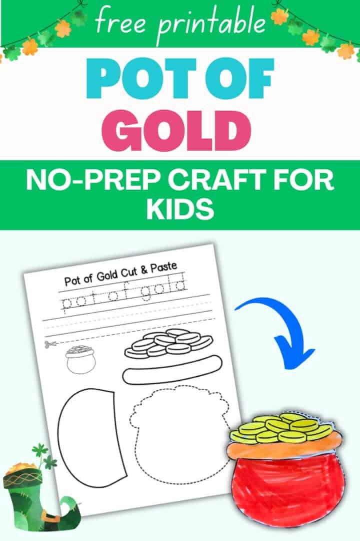 Free Printable Pot of Gold Cut and Paste Craft - The Artisan Life