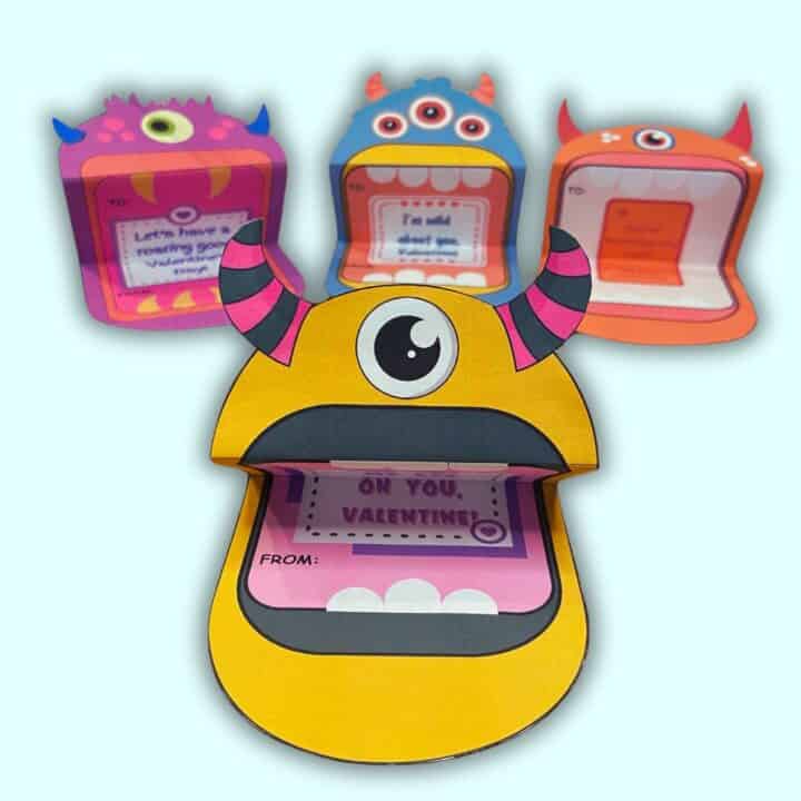 Free Printable Monster Valentines for Kids - The Artisan Life