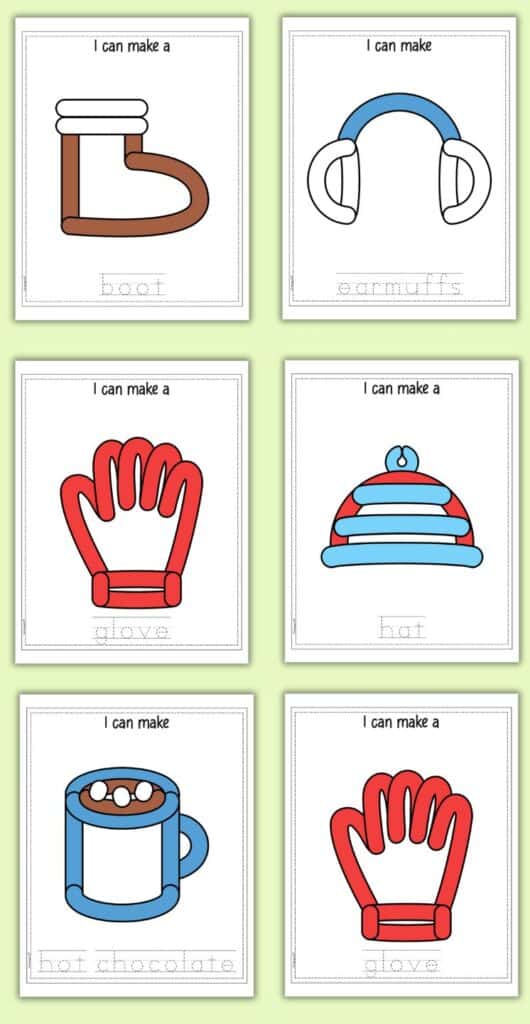 Free Printable Winter Play Dough Mats - The Artisan Life