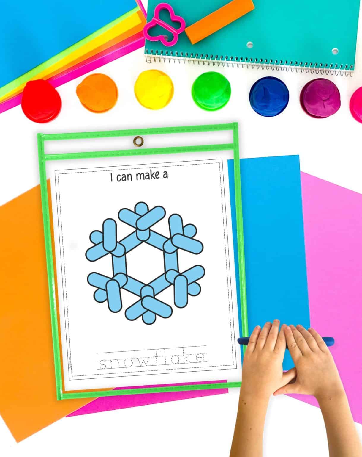 Free Printable Winter Play Dough Mats - The Artisan Life