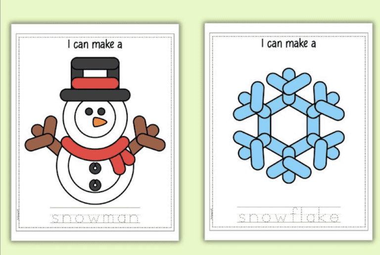 Free Printable Winter Play Dough Mats - The Artisan Life