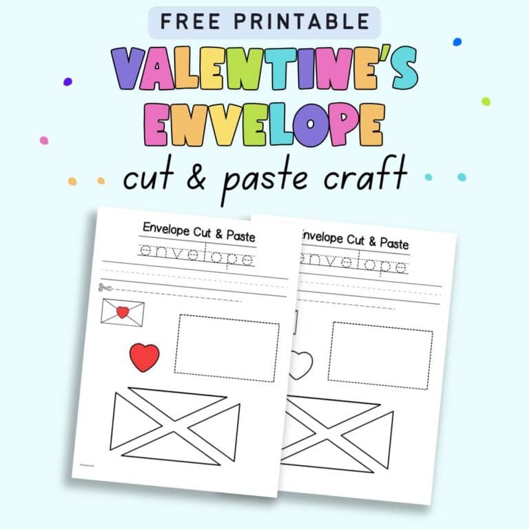 Free Printable Valentine Cut and Paste Craft - The Artisan Life