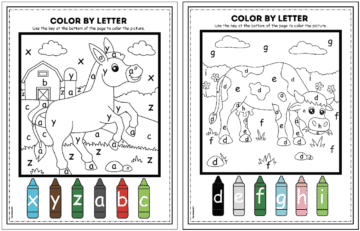 Free Printable Farm Animal Color by Letter Pages - The Artisan Life