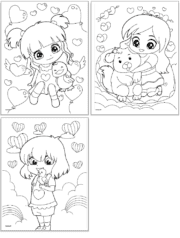 Kawaii Valentine's Day Coloring Pages for Kids - The Artisan Life