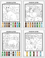 Free Printable Farm Animal Color by Letter Pages - The Artisan Life