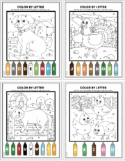 Free Printable Farm Animal Color by Letter Pages - The Artisan Life